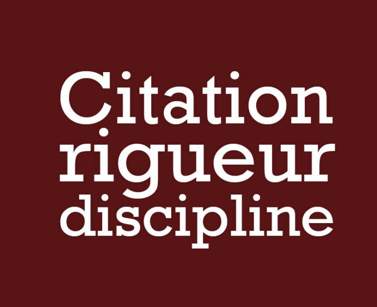 Citation rigueur discipline